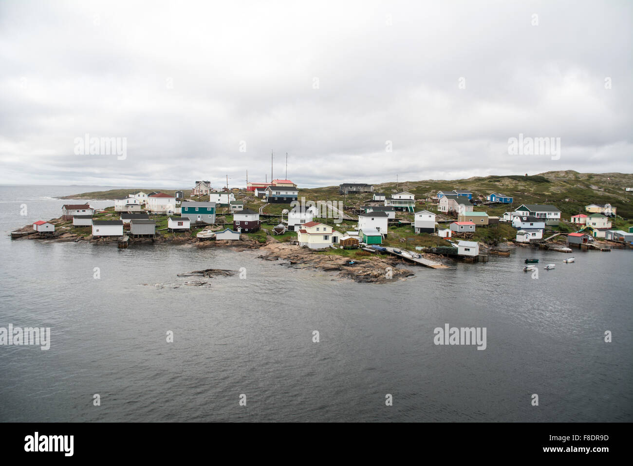 The fishing village of Harrington Harbour, on the Lower North Shore of ...