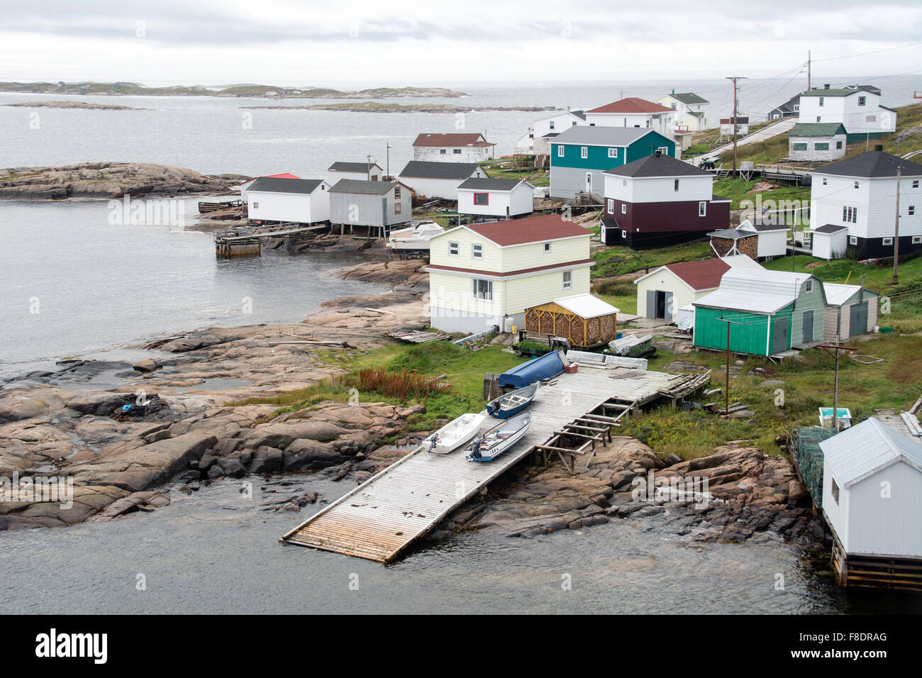 The English-speaking village of Harrington Harbour, on the Lower North ...