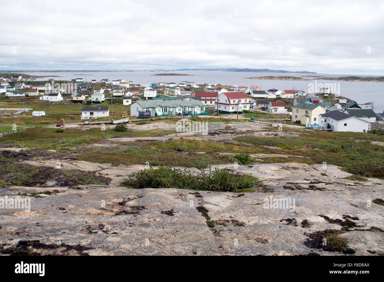 The fishing village of Harrington Harbour, on the Lower North Shore of ...