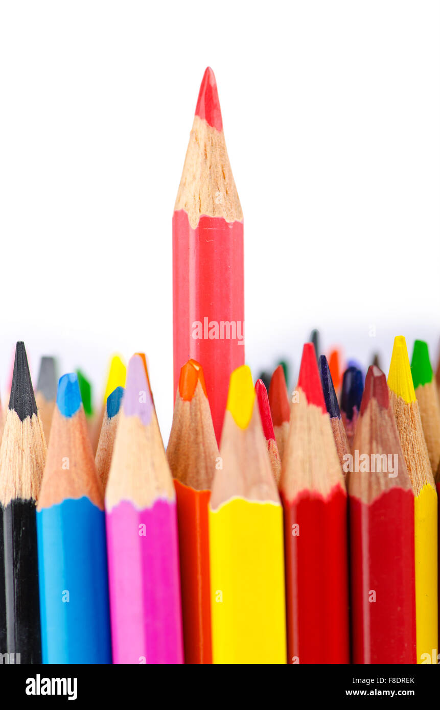 Colour pencils in creativity concept Stock Photo - Alamy