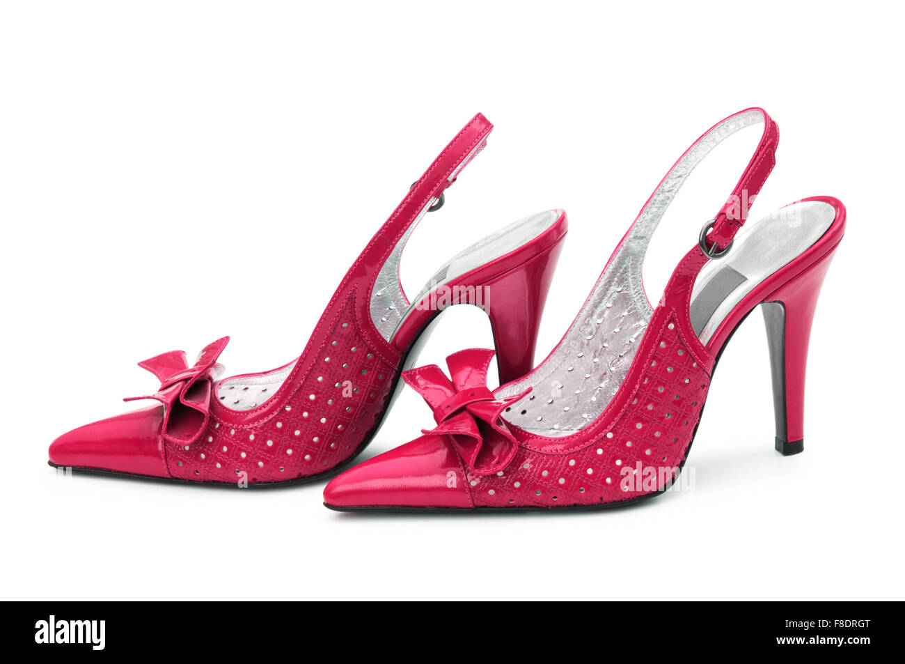 Female shoes on white background Stock Photo - Alamy