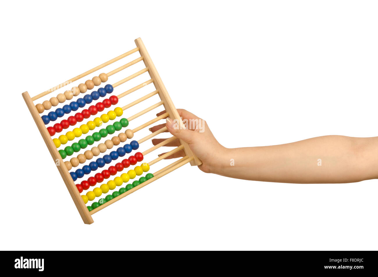 Hand holding abacus on white Stock Photo - Alamy