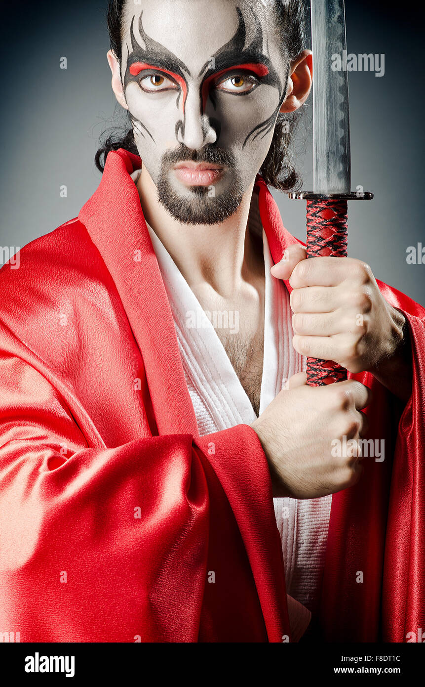 Japanese actor with sword Stock Photo - Alamy