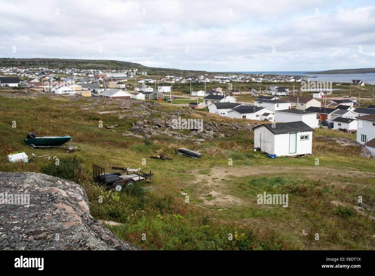 The town of Blanc Sablon located on the Gulf of St. Lawrence on the ...