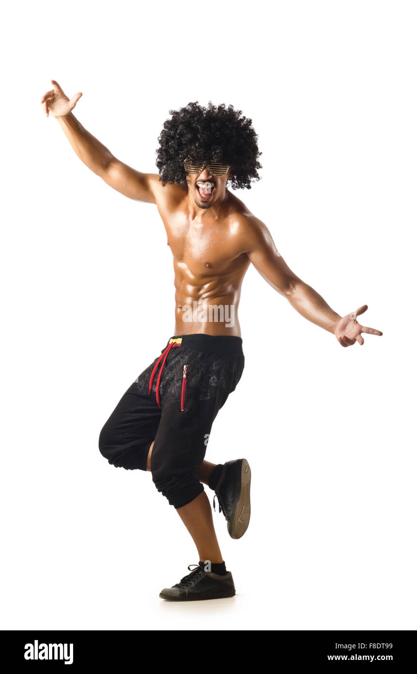 Funny dancer isolated on the white Stock Photo - Alamy
