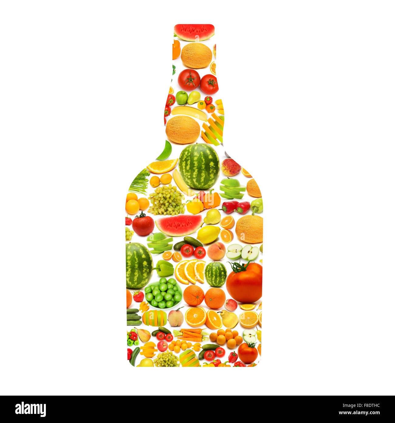 Silhoette made from various fruits and vegetables Stock Photo - Alamy