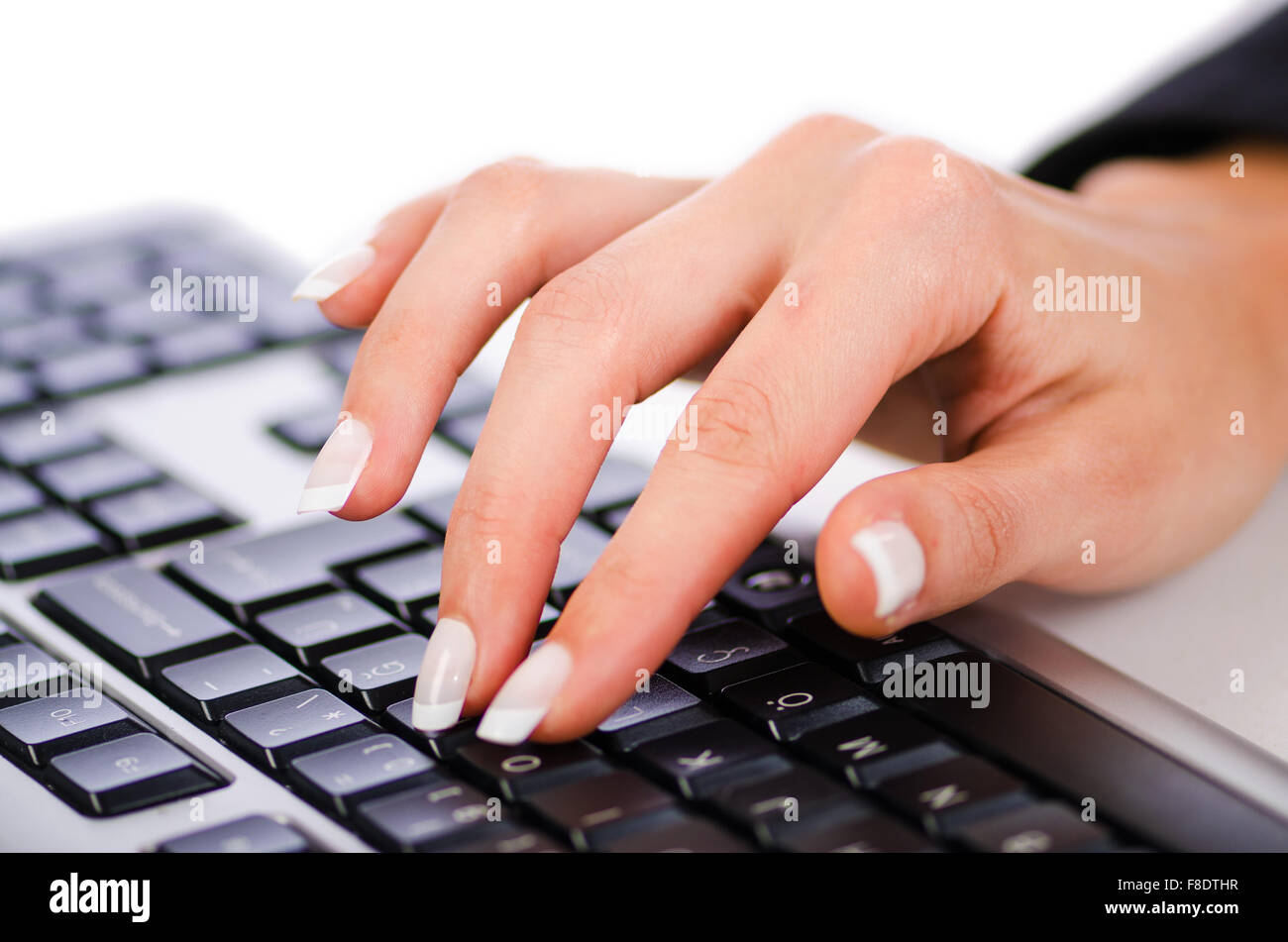 Hands working on the keyboard Stock Photo - Alamy