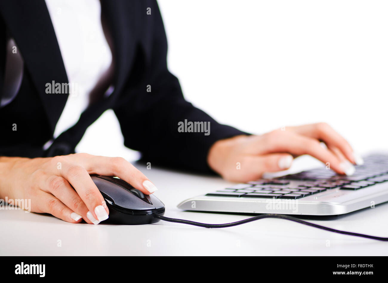 Hands working on the keyboard Stock Photo - Alamy