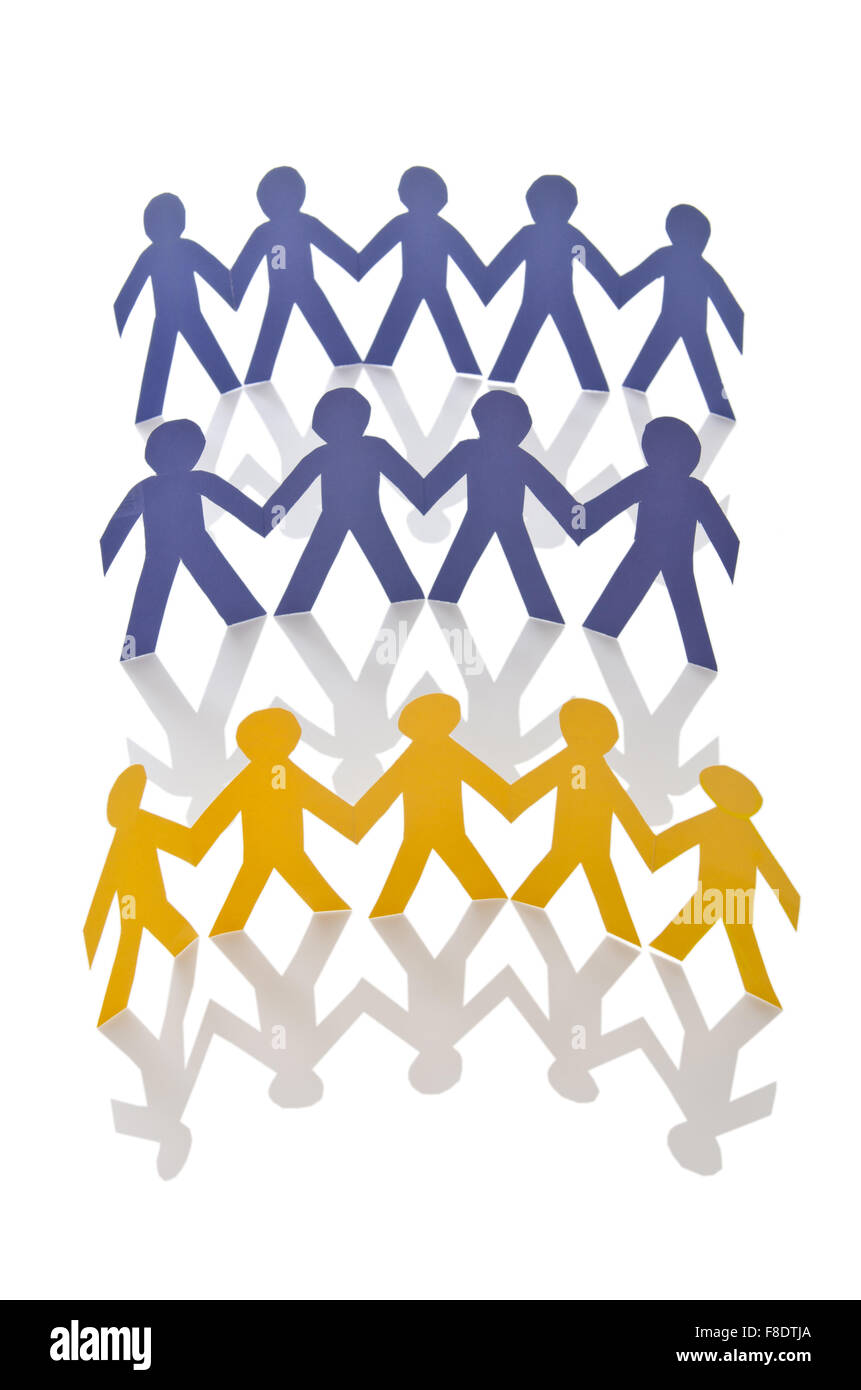 Teamwork concept with paper cut people Stock Photo - Alamy