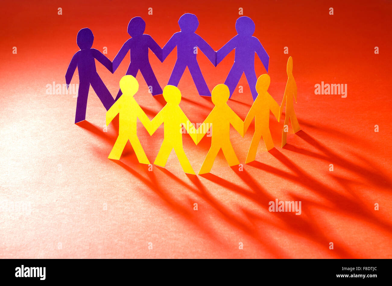 Paper people in teamworking concept Stock Photo - Alamy