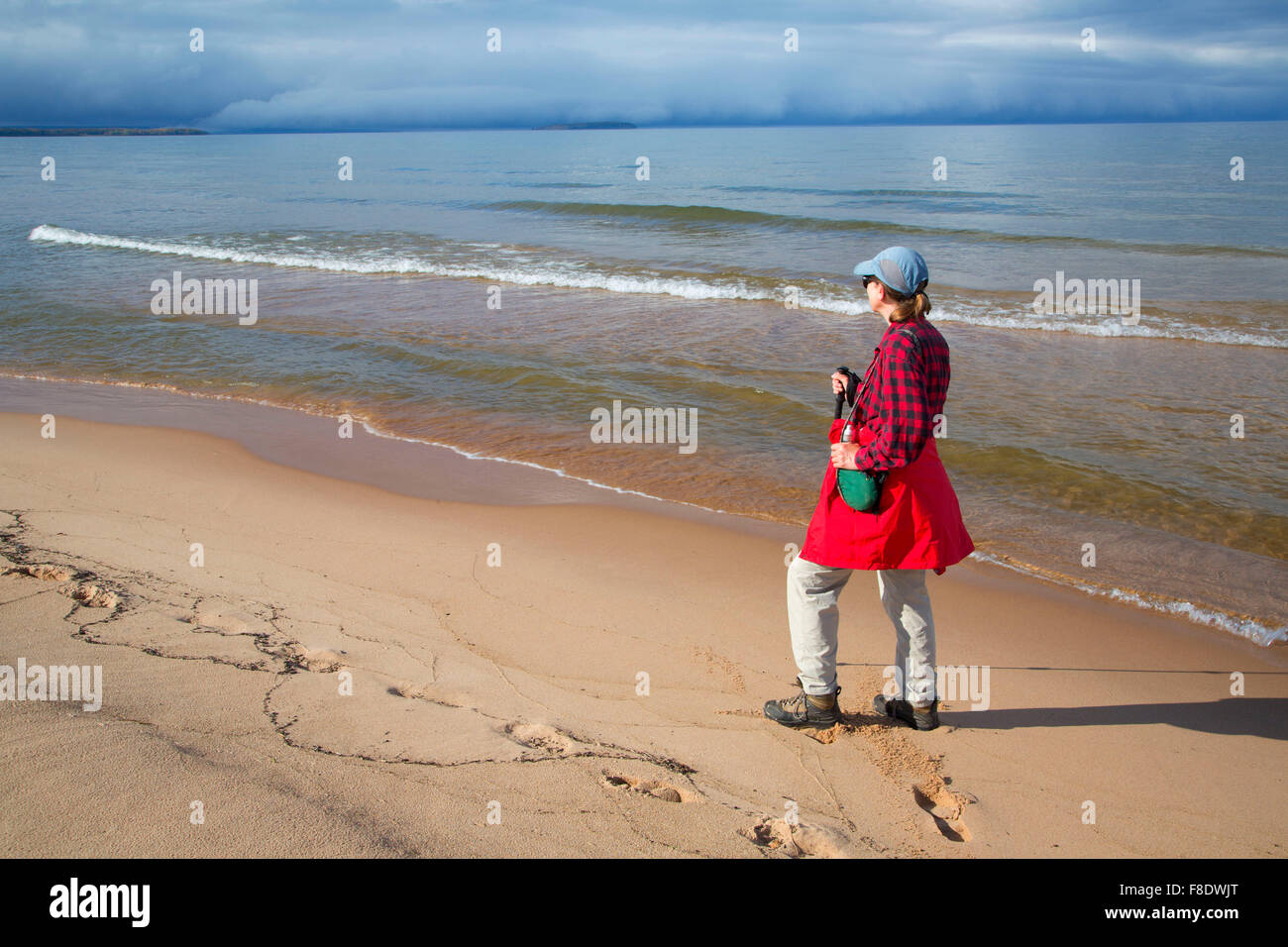 Beach on Au Train Bay, Hiawatha National Forest, Michigan Stock Photo ...