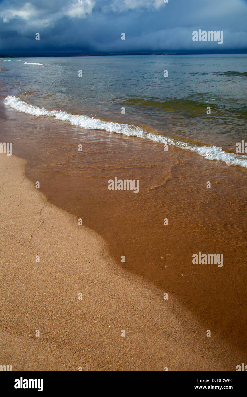 Beach on Au Train Bay, Hiawatha National Forest, Michigan Stock Photo ...