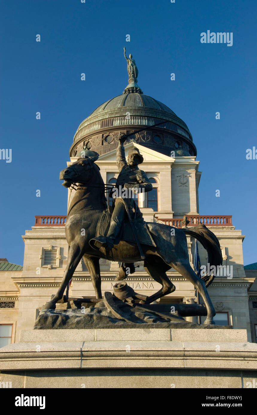 Thomas Francis Meagher statue with capitol, Montana State Capitol ...