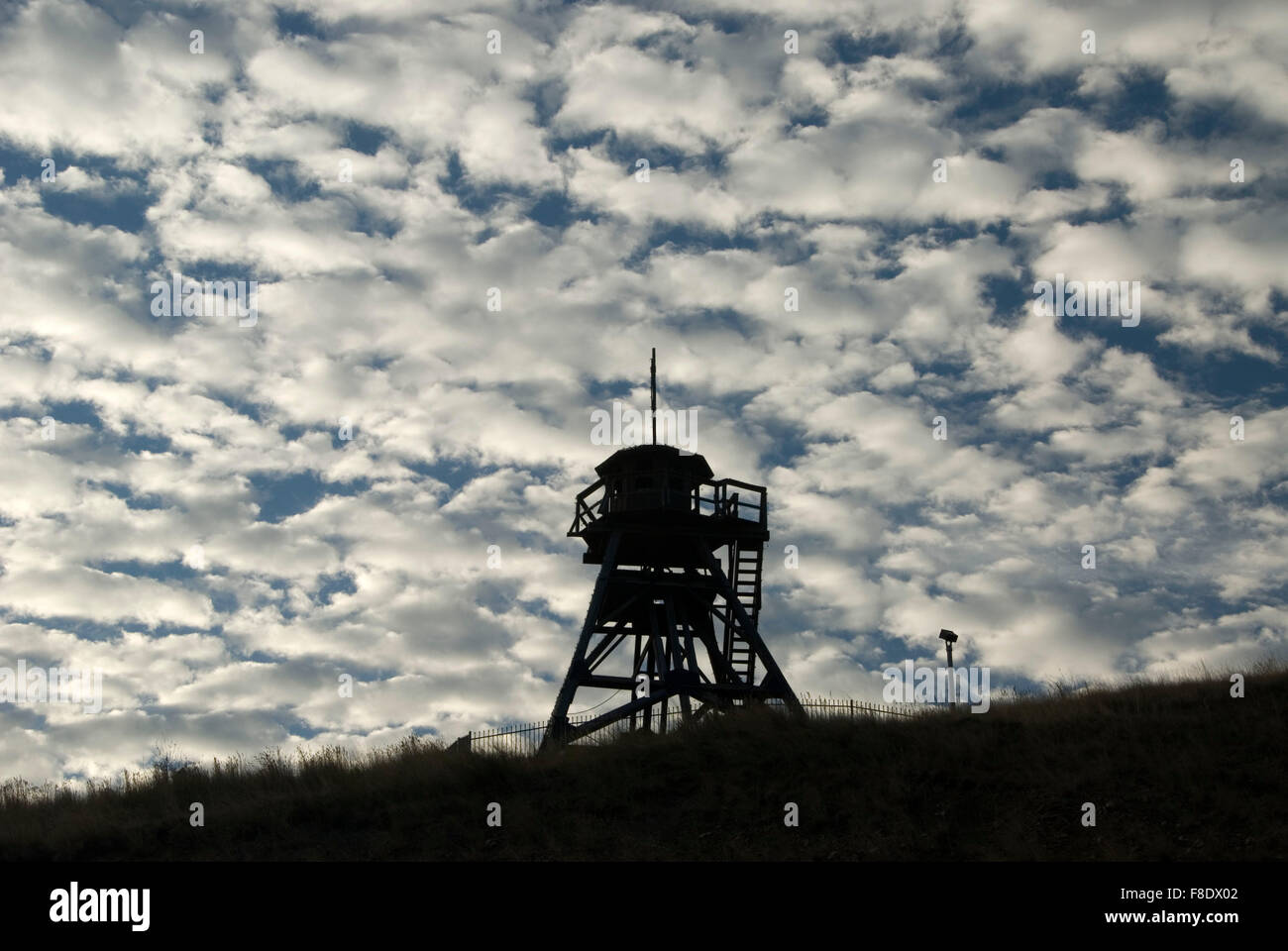 Old Fire Tower (Guardian of the Gulch) silhouette, Helena, Montana ...