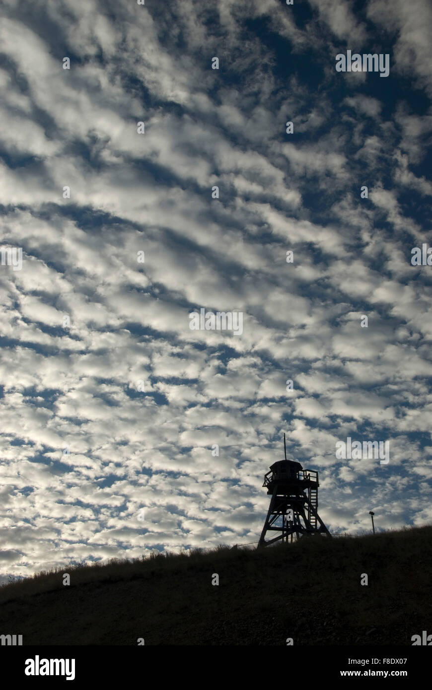 Old Fire Tower (Guardian of the Gulch) silhouette, Helena, Montana ...