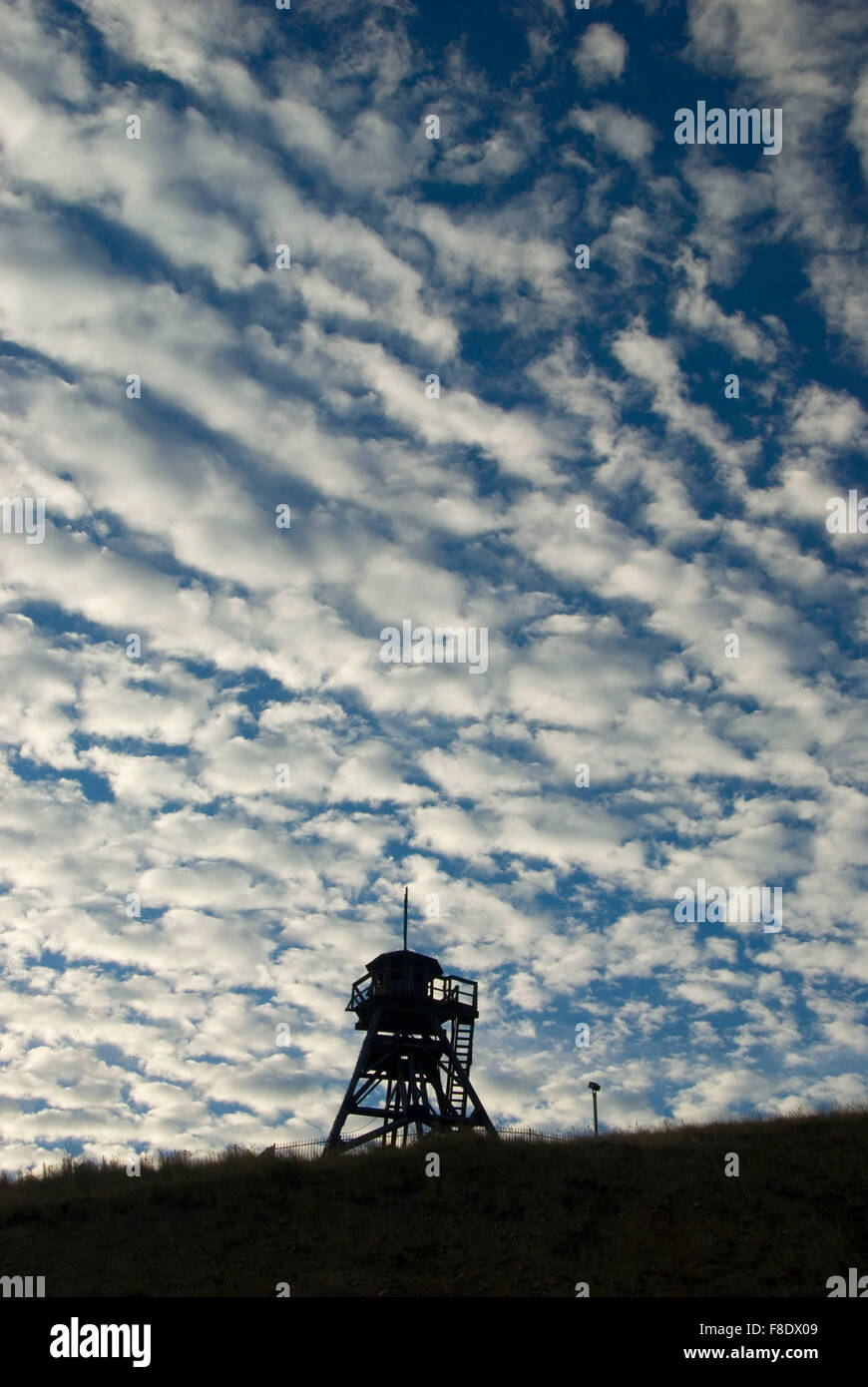 Old Fire Tower (Guardian of the Gulch) silhouette, Helena, Montana ...