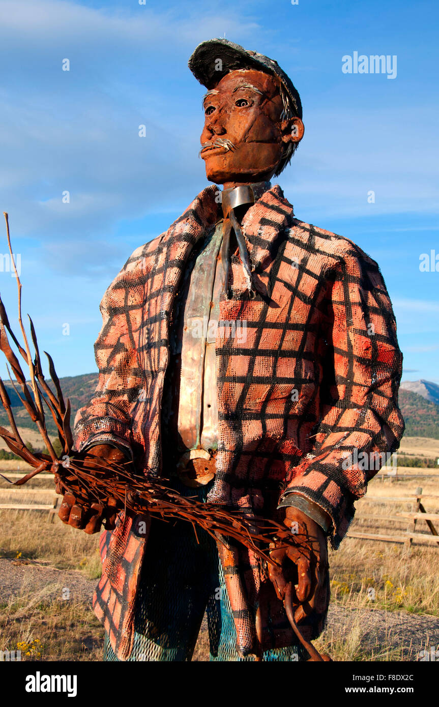 Sieben Ranch Jim Dolan sculpture near Gates of the Mountains, Lewis and ...
