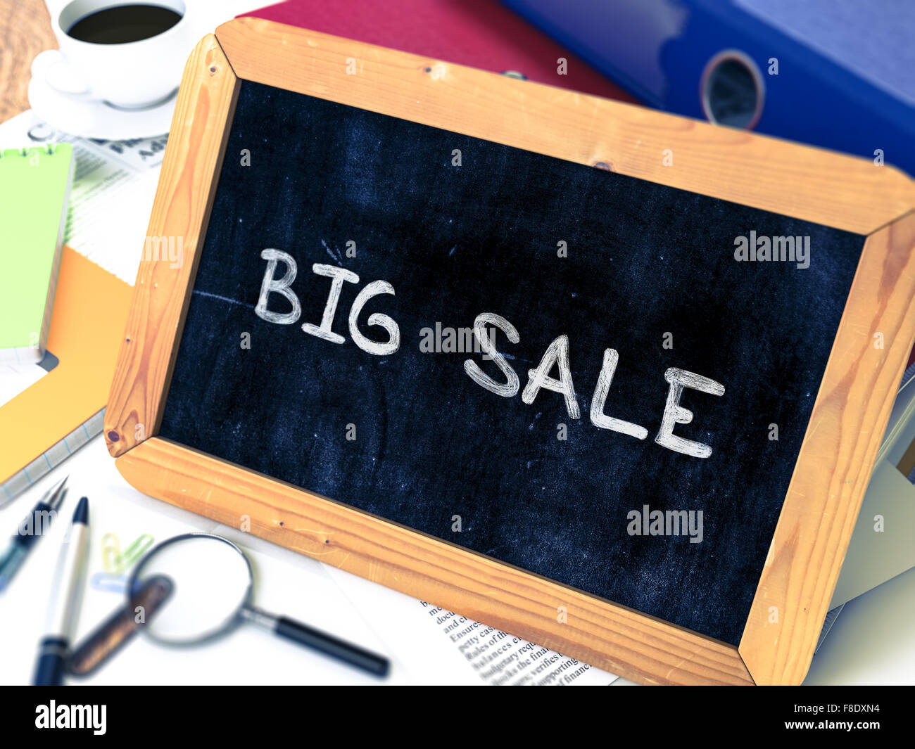 Big Sale - Chalkboard with Hand Drawn Text Stock Photo - Alamy