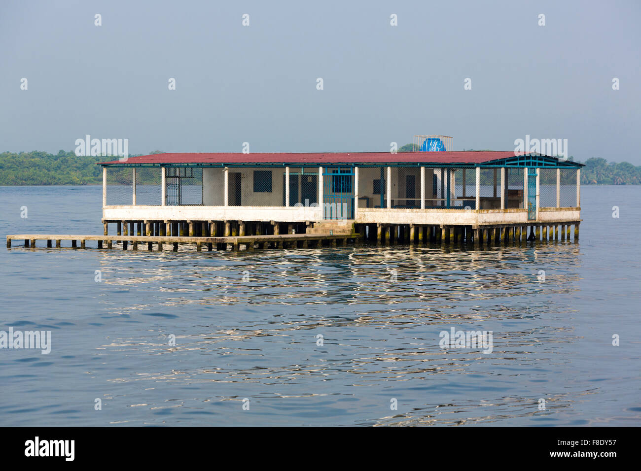 House on Maracaibo Lake with tropical forest in the background Stock ...