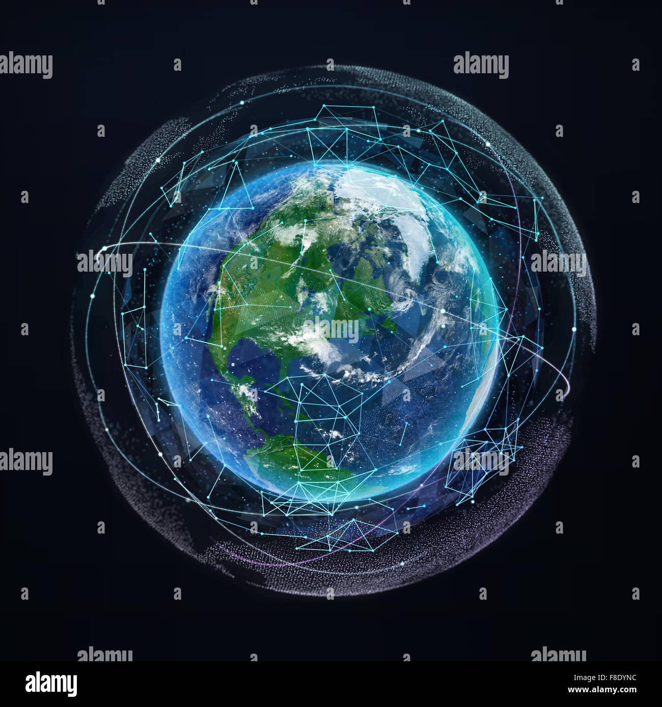 Earth planet global network communication. Satellite navigation ...