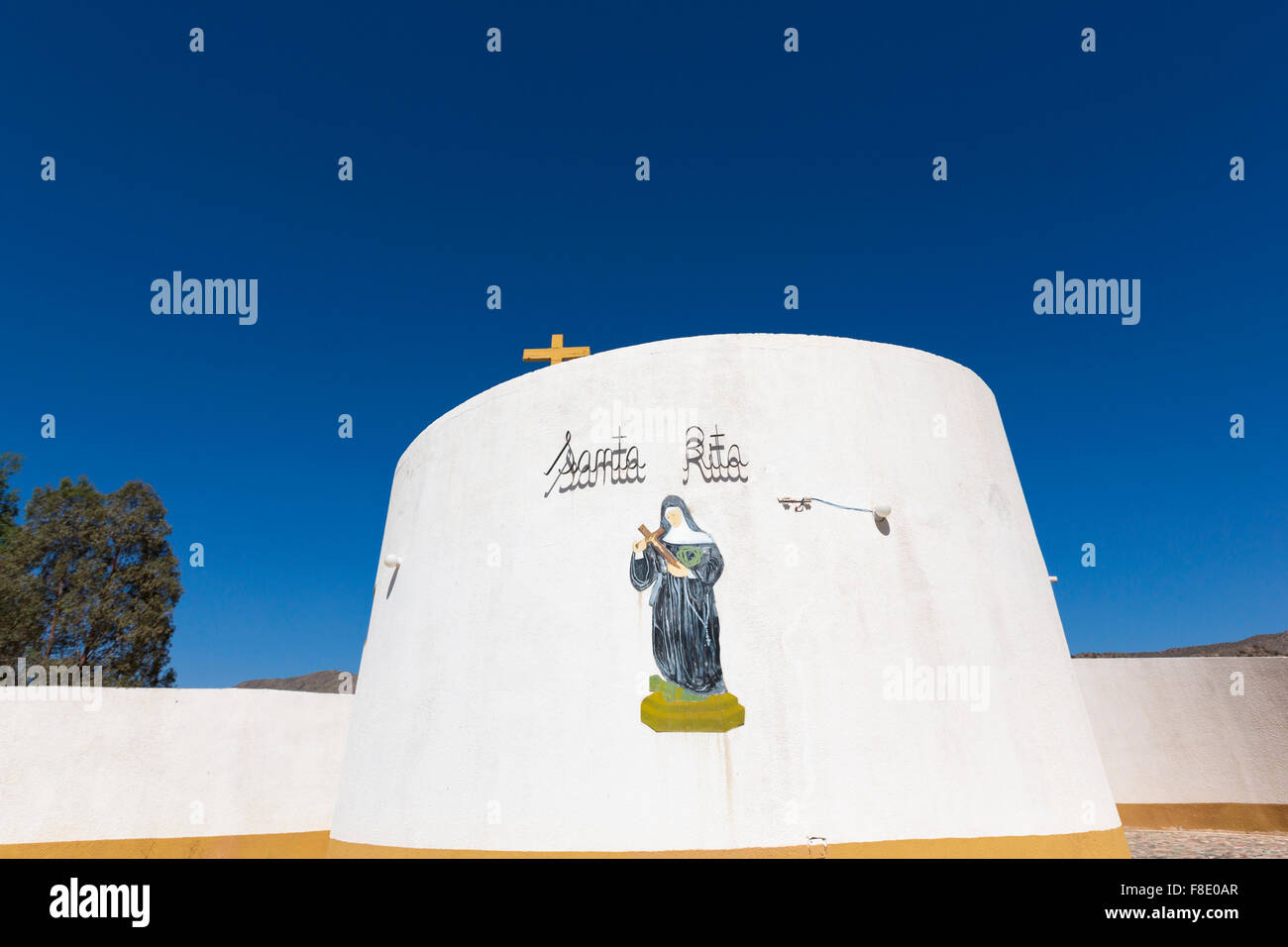 Santa Rita catholic church with clear blue sky, Argentina Stock Photo ...