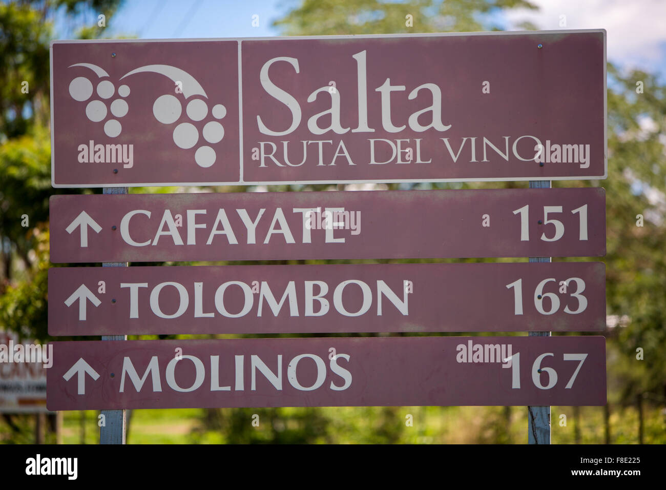 Salta sign road, Route of the wine. Argentina Stock Photo - Alamy