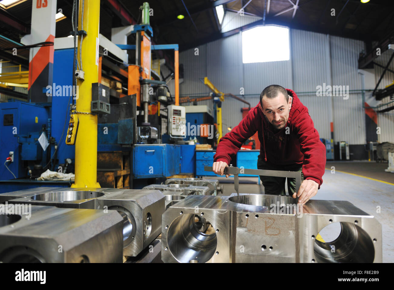 engineering people manofacturing industry with big modern computer ...