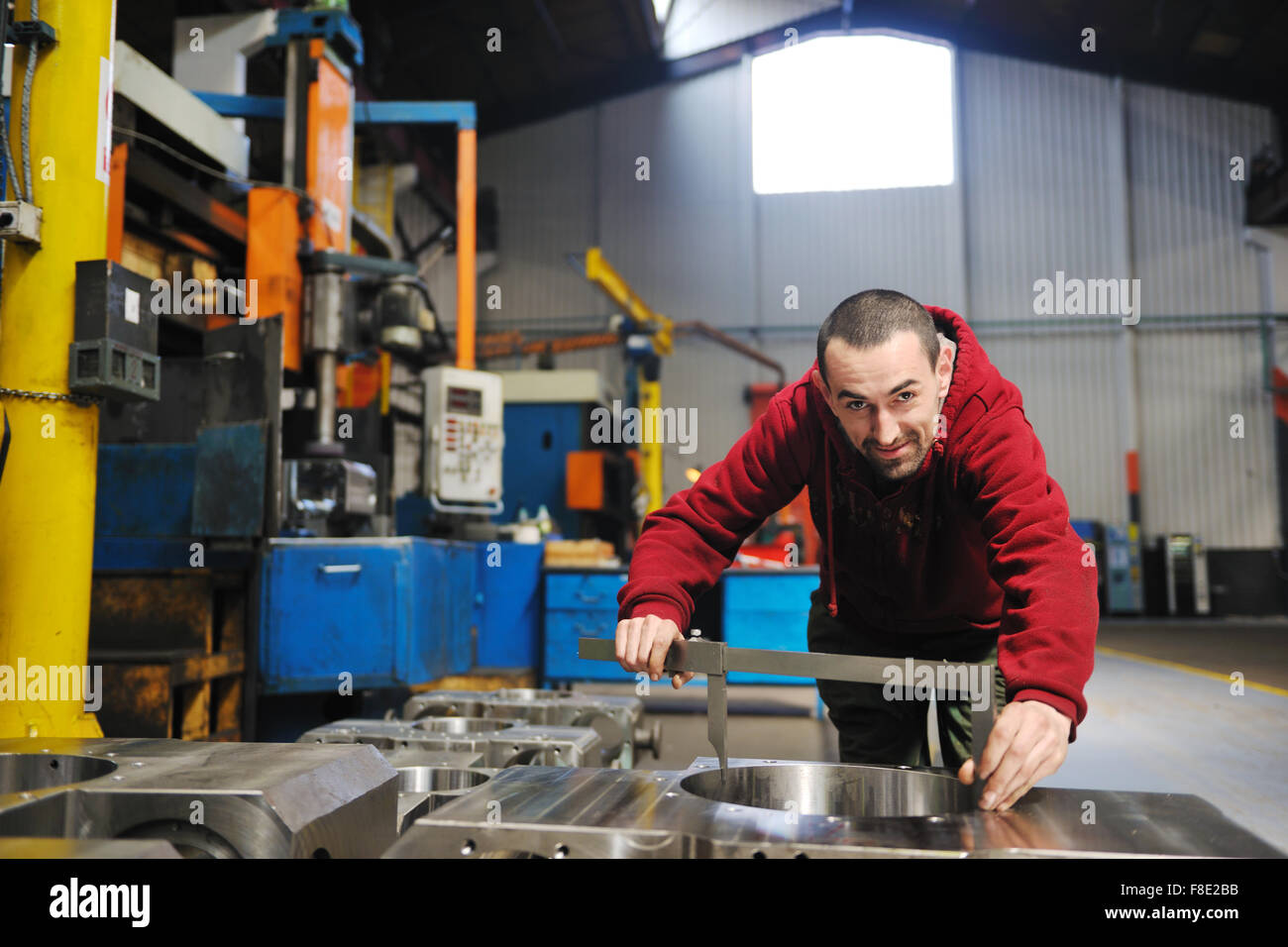 engineering people manofacturing industry with big modern computer ...