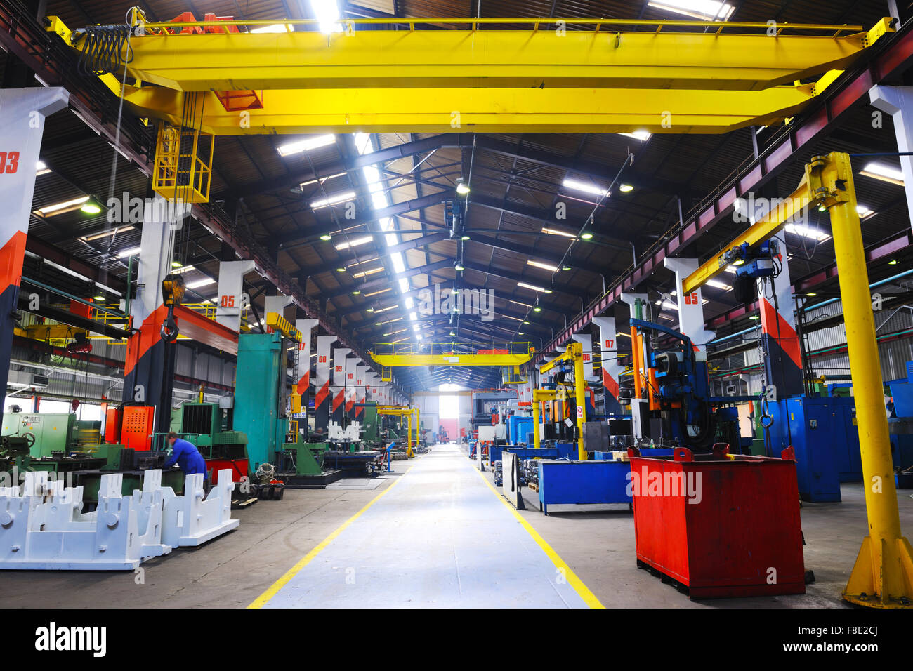 industry factory iron works steel and machine parts modern indoor hall ...