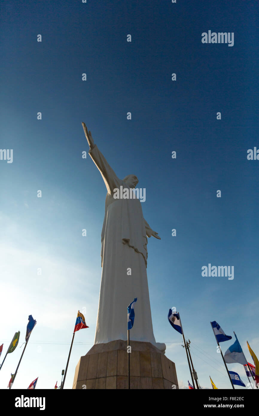 Cristo del Rey statue of Cali against a blue sky with international ...