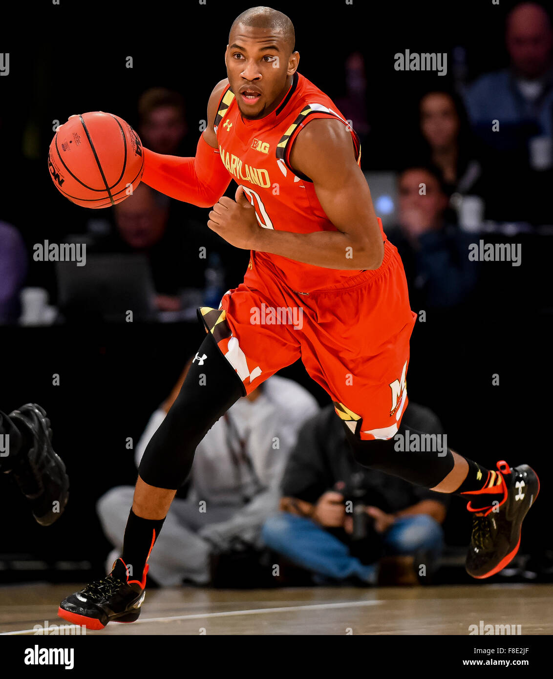 New York, USA. 8th Dec, 2015. Maryland's Rasheed Sulaimon brings the ...