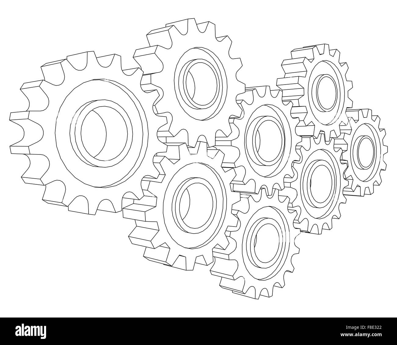 Vector Cog wheel gear mechanism close-up. White background Stock Vector ...