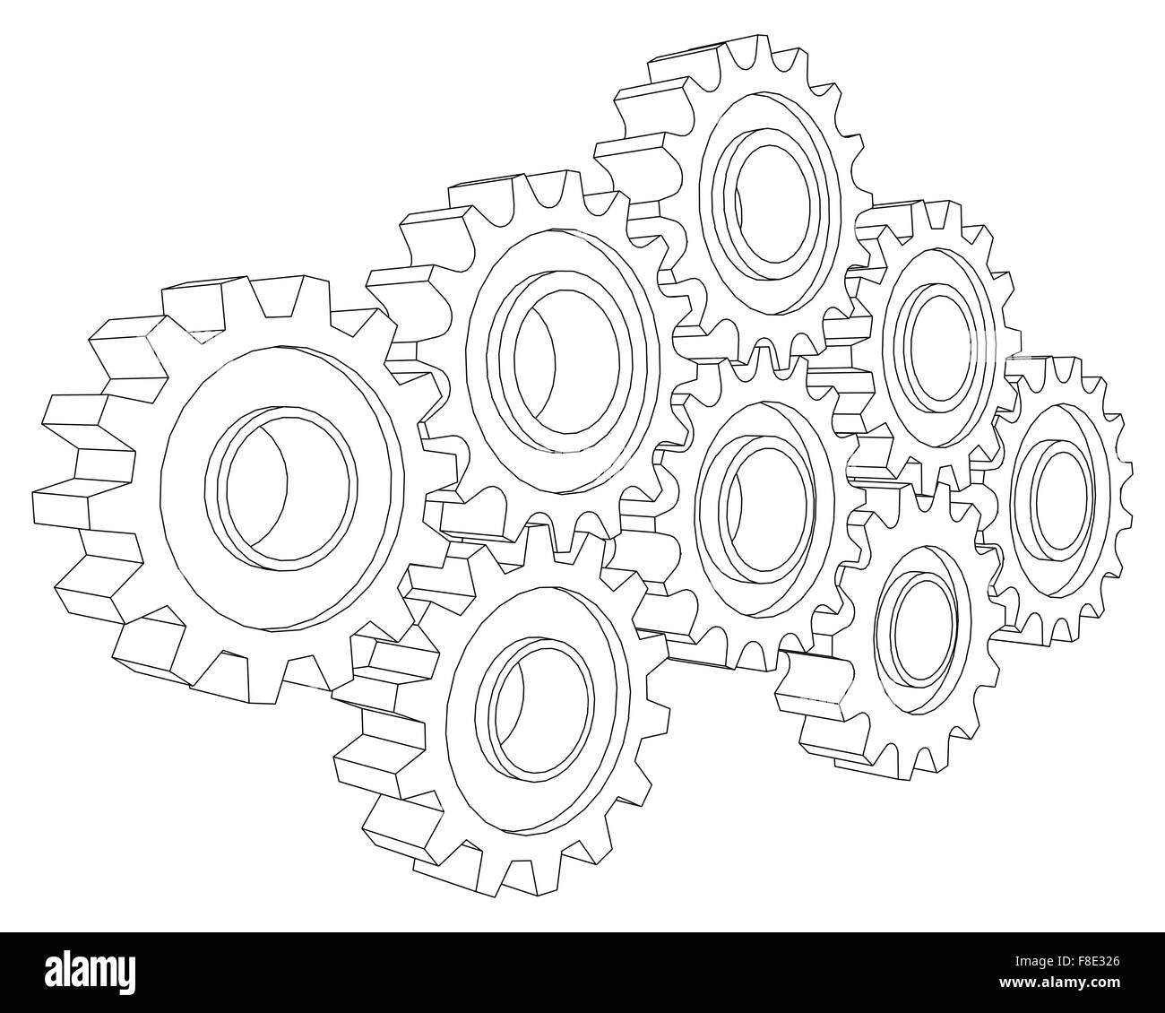 Vector Cog wheel gear mechanism close-up. White background Stock Vector ...