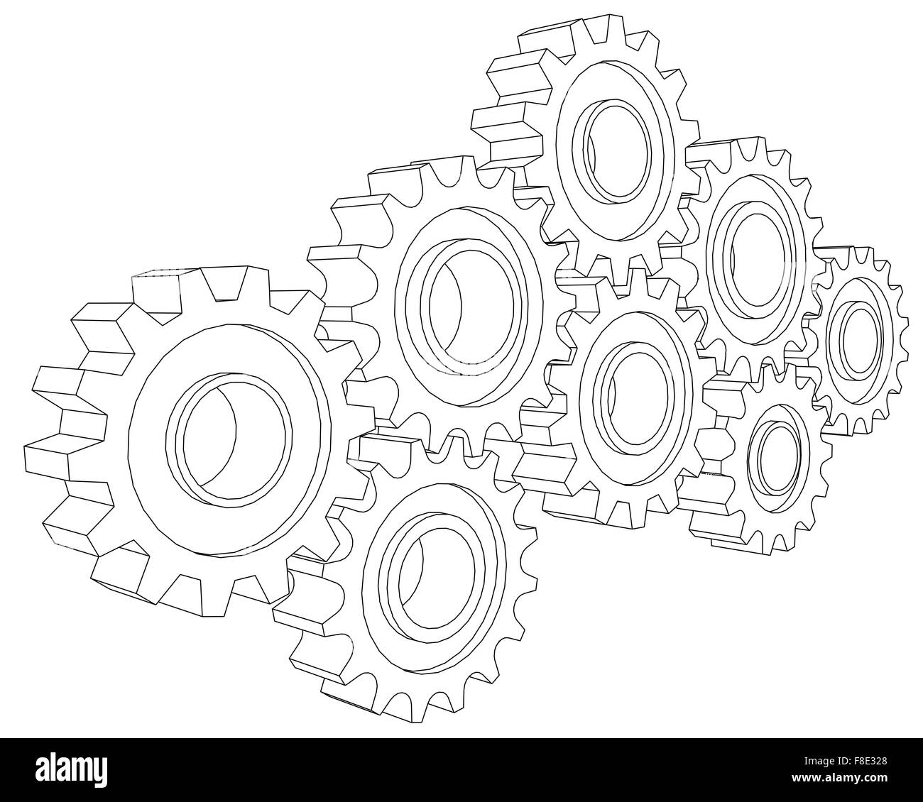 Vector Cog wheel gear mechanism close-up. White background Stock Vector ...