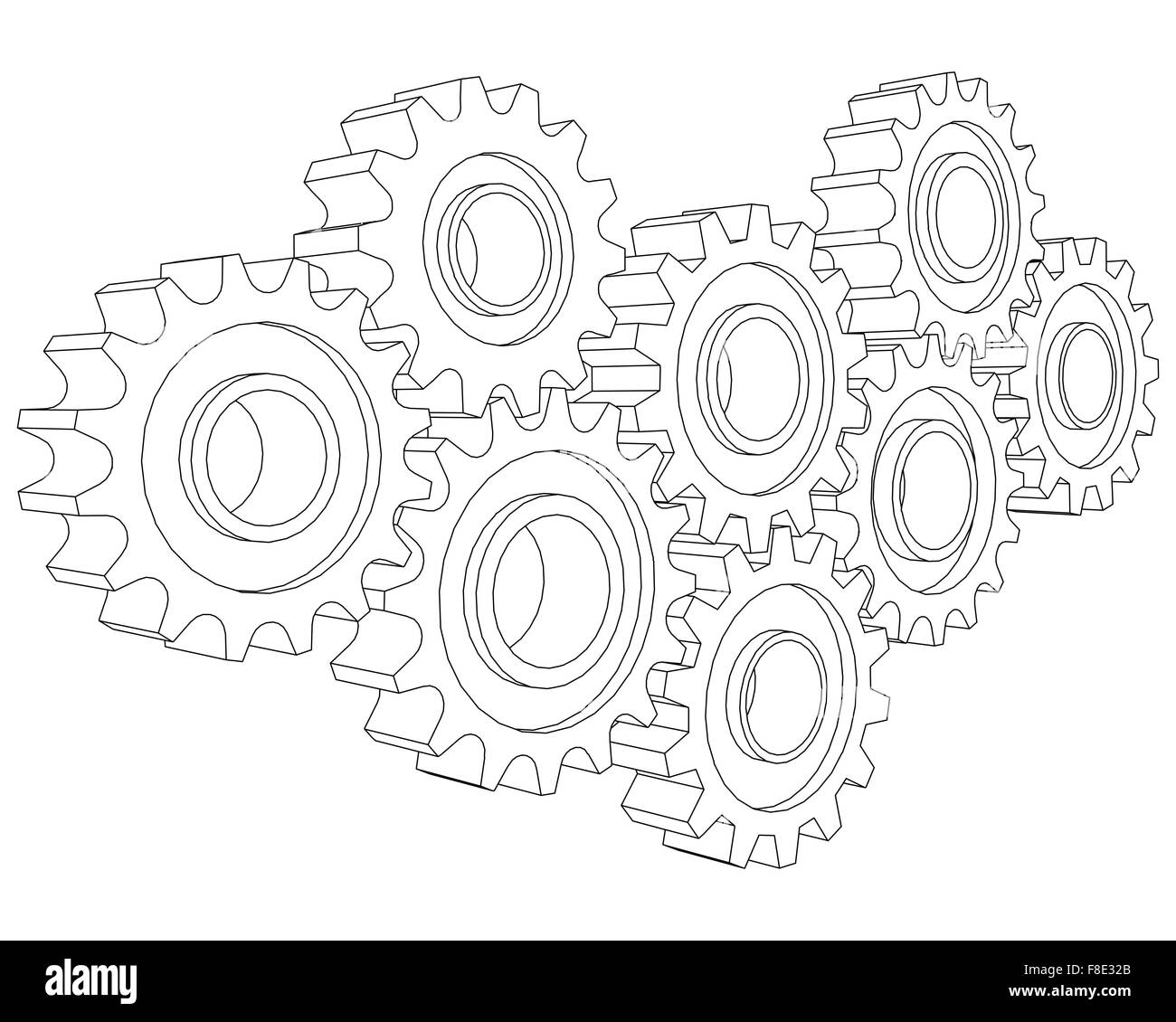 Vector Cog wheel gear mechanism close-up. White background Stock Vector ...