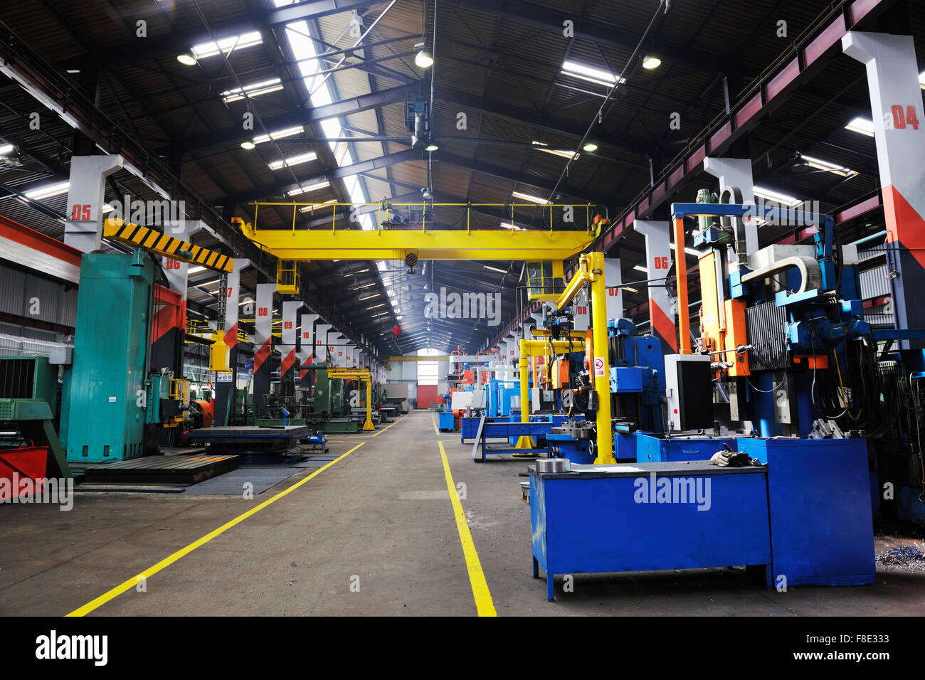 iron works steel and machine parts modern factory indoor hall Stock ...