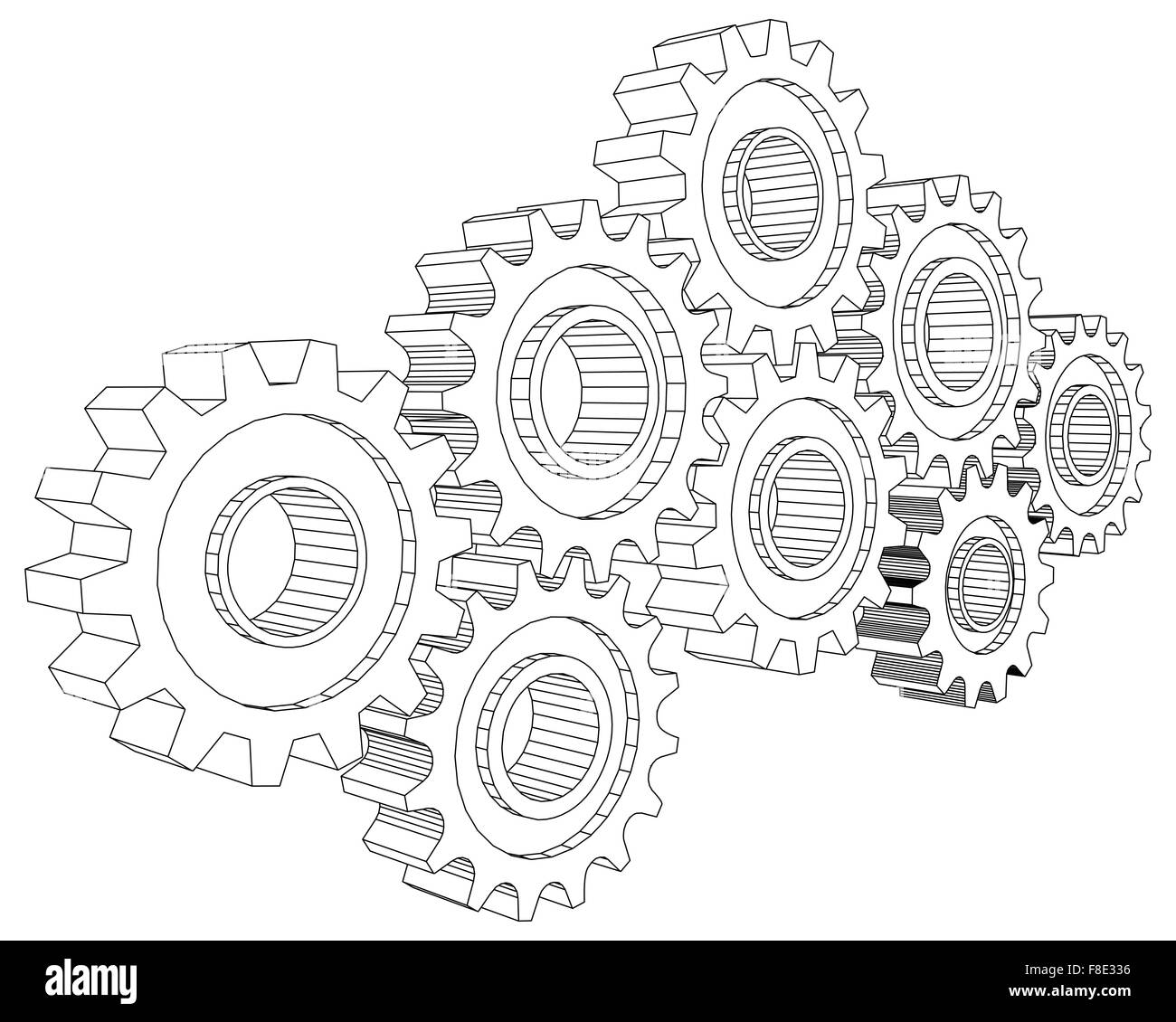 Vector Cog wheel gear mechanism close-up. White background Stock Vector ...