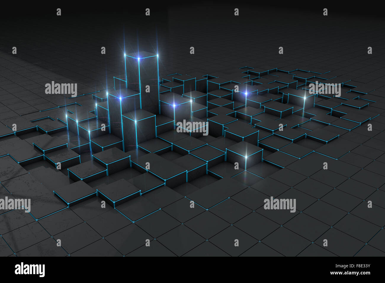 Abstract black 3d blocks background Stock Photo - Alamy