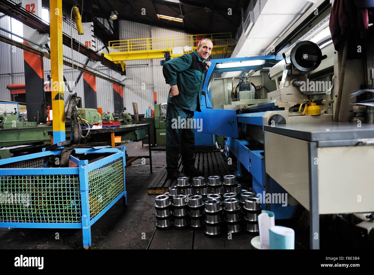 engineering people manofacturing industry with big modern computer ...