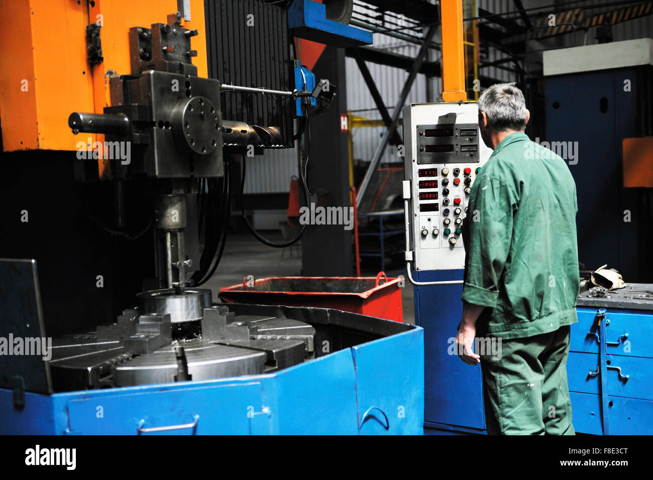 engineering people manofacturing industry with big modern computer ...