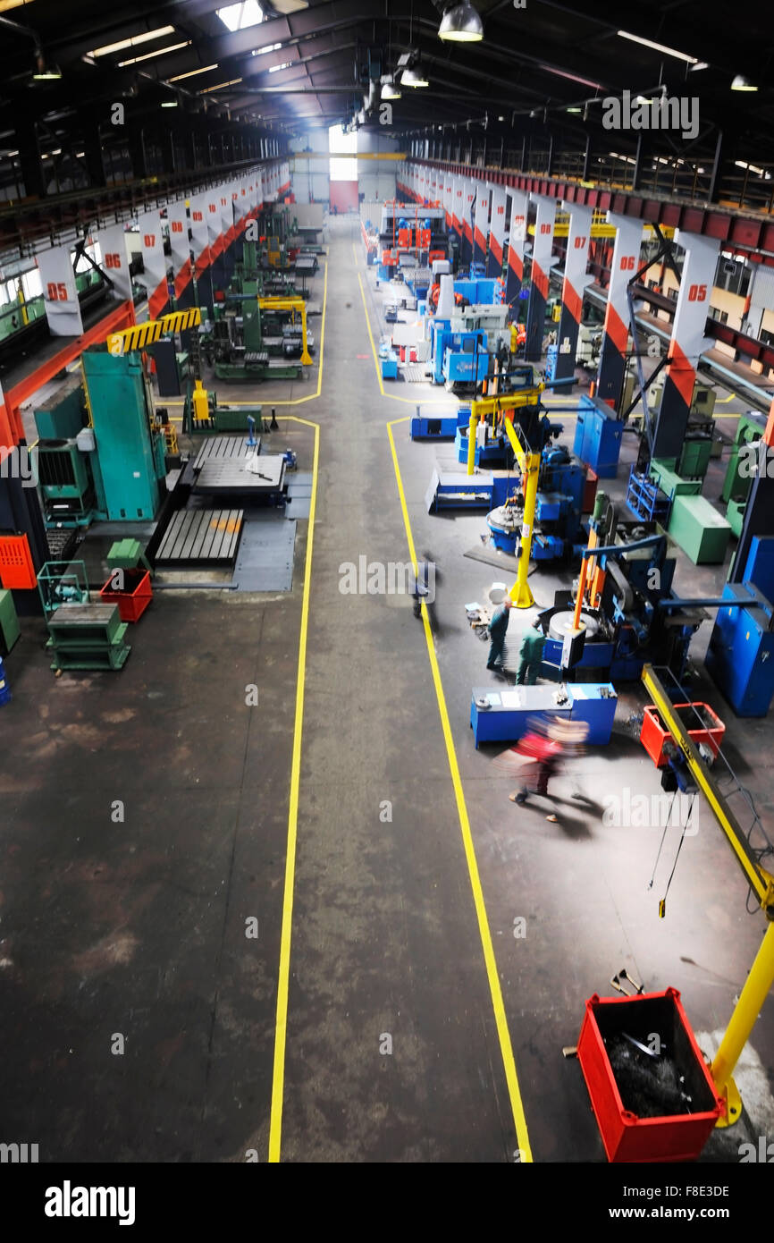 iron works steel and machine parts modern factory indoor hall Stock ...