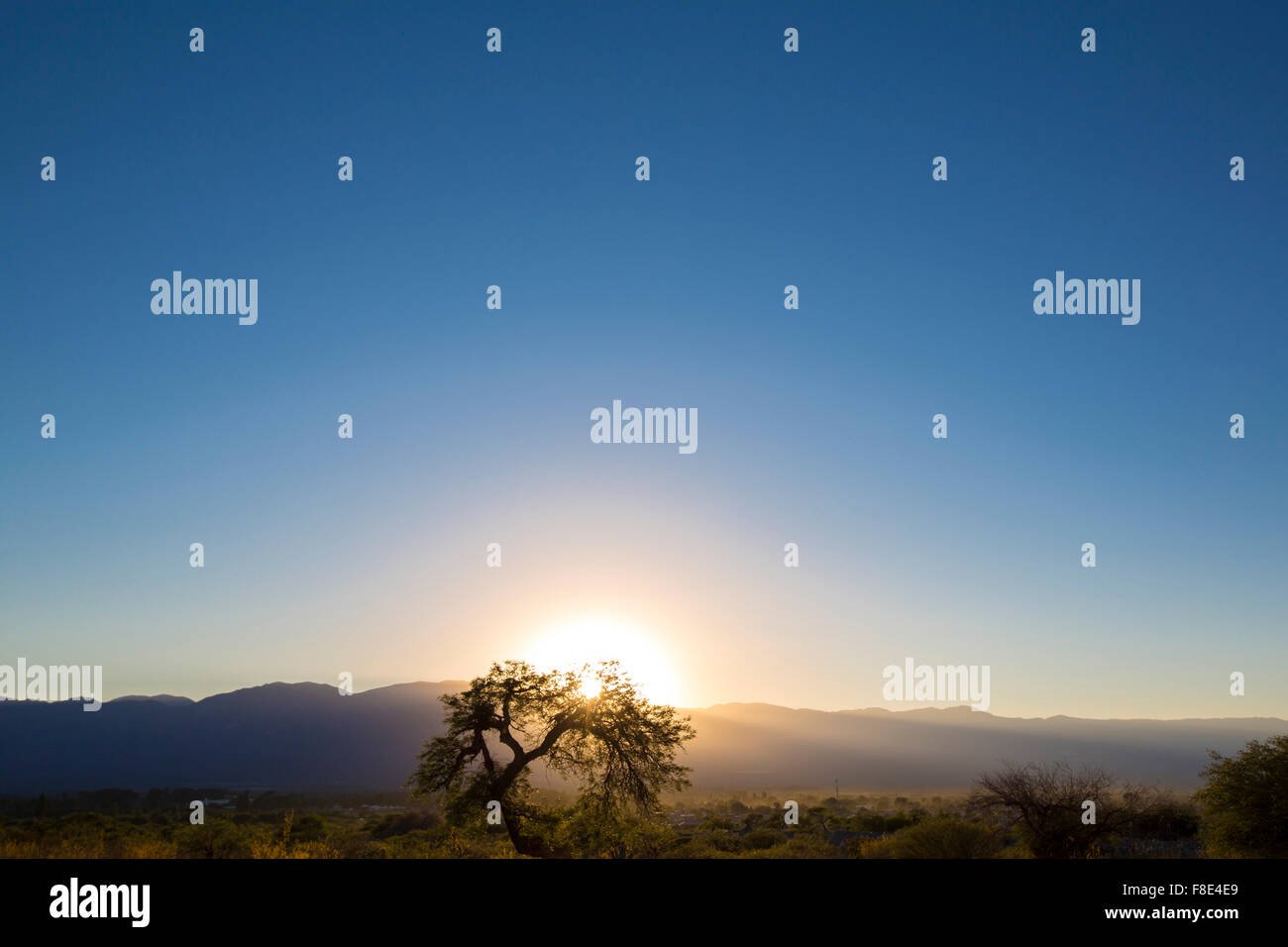 Bright morning with view on the mountains in Cafayate, Argentina Stock ...