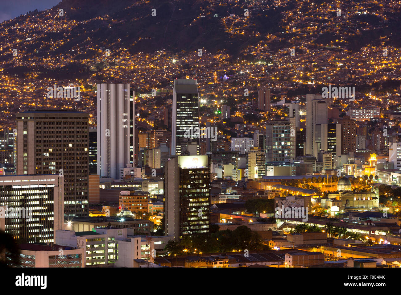 Cityscape of Medellin at night, Colombia Stock Photo - Alamy