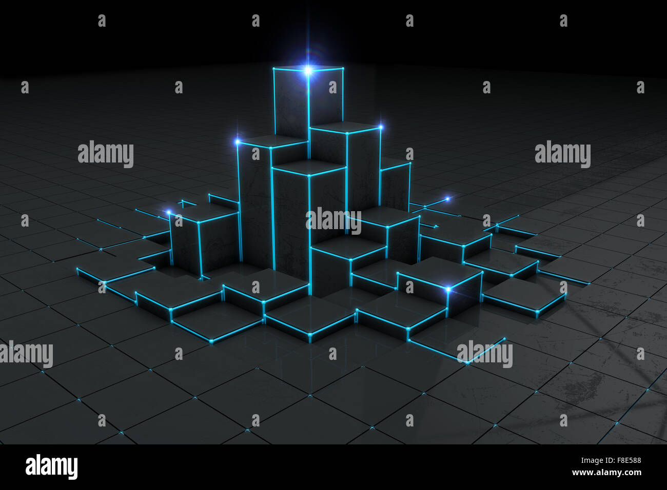 Abstract black 3d blocks background Stock Photo - Alamy