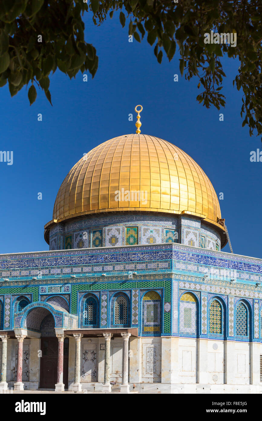 The dome of the Rock, a Muslim shrine on the Temple Mount in the old ...