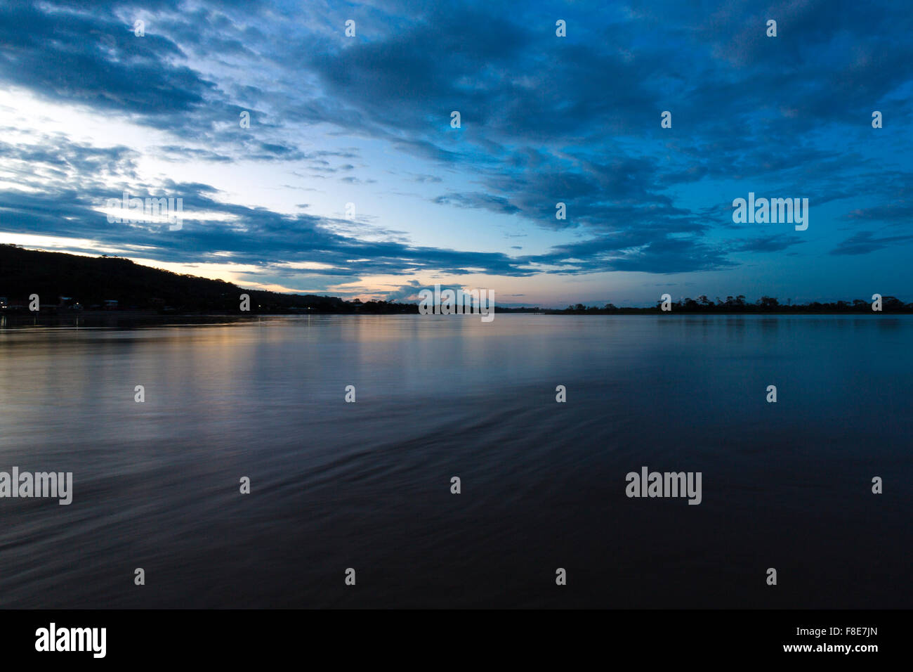 Beni river in Bolivian jungle (Rurrenabaque region) at sunset. Bolivia ...