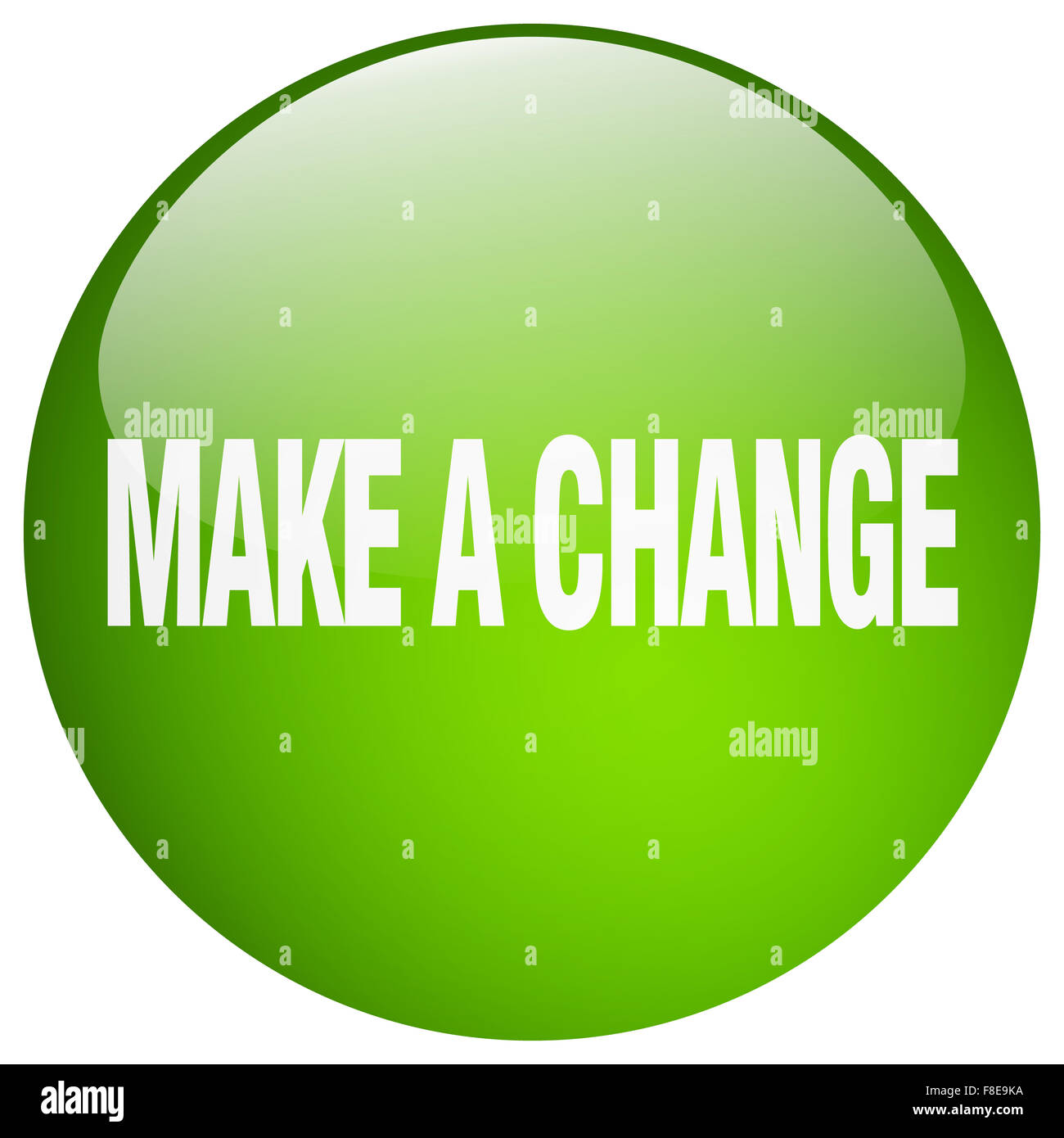 make a change green round gel isolated push button Stock Photo - Alamy