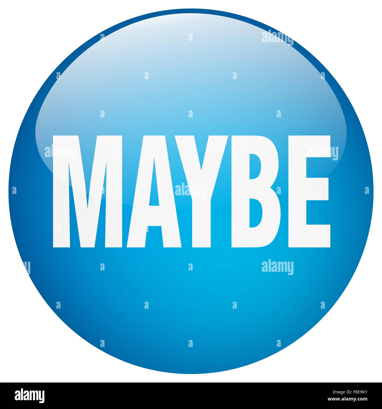 maybe blue round gel isolated push button Stock Photo - Alamy