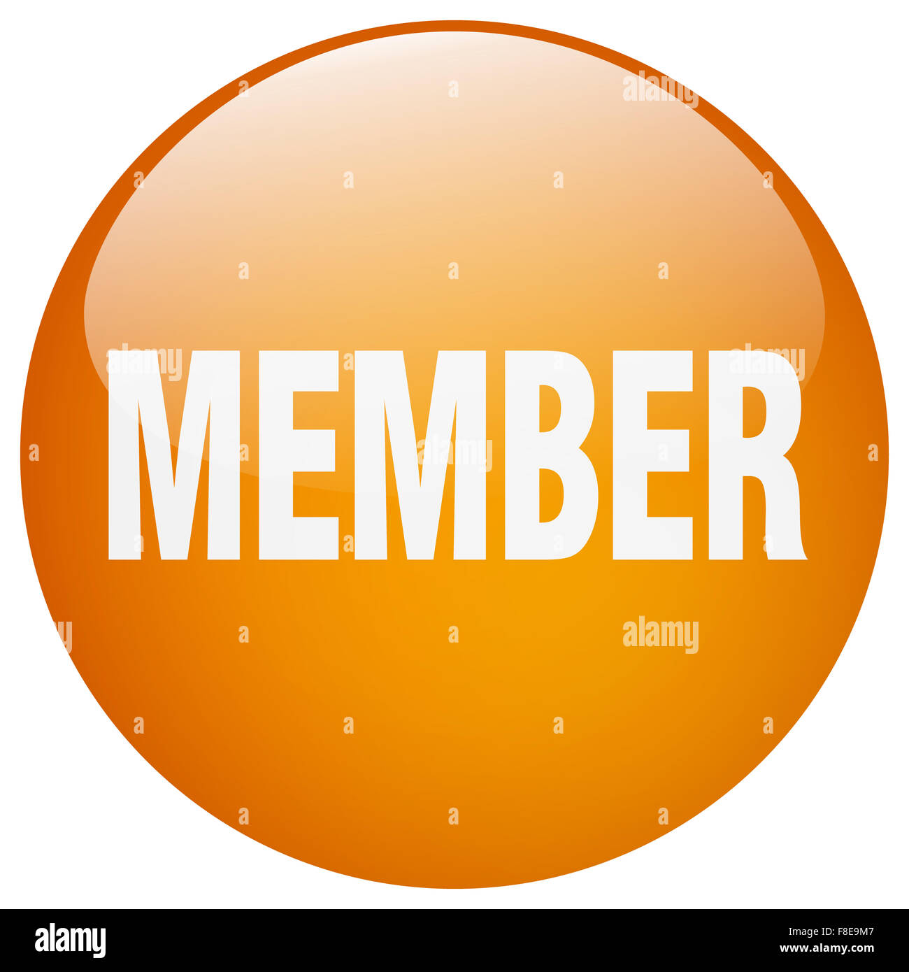member orange round gel isolated push button Stock Photo - Alamy
