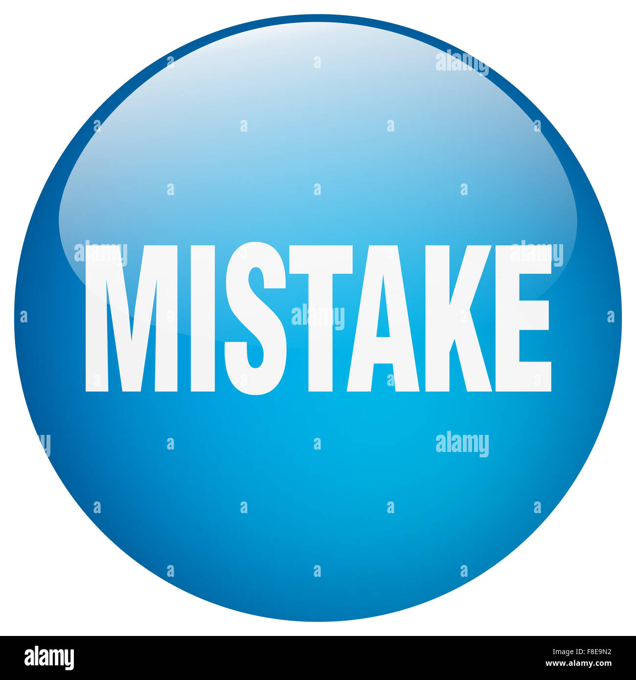 mistake blue round gel isolated push button Stock Photo - Alamy